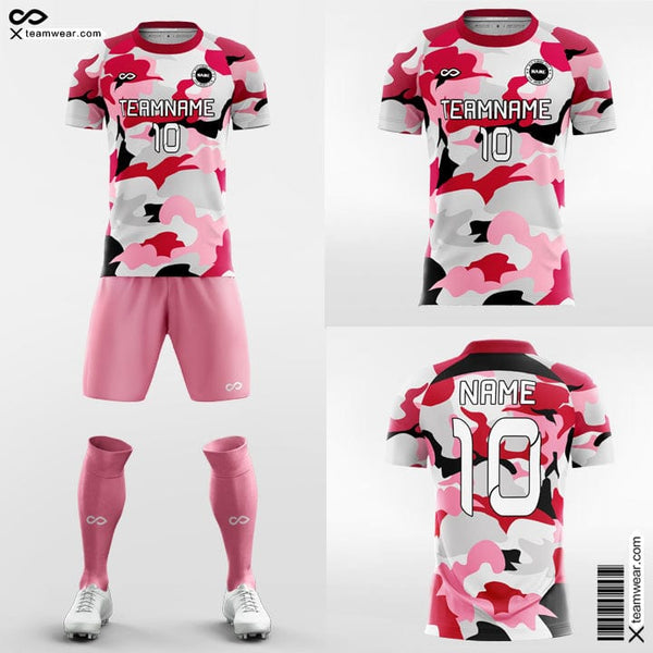 Pink Camouflage - Custom Soccer Jerseys Kit Sublimated Design-XTeamwear